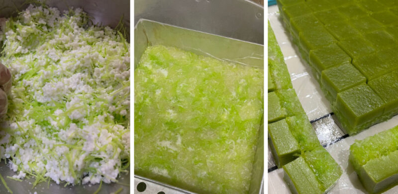 Tak guna pulut, ganti dengan suhun dan sagu jer. Kuih Talam Tokyo air ...